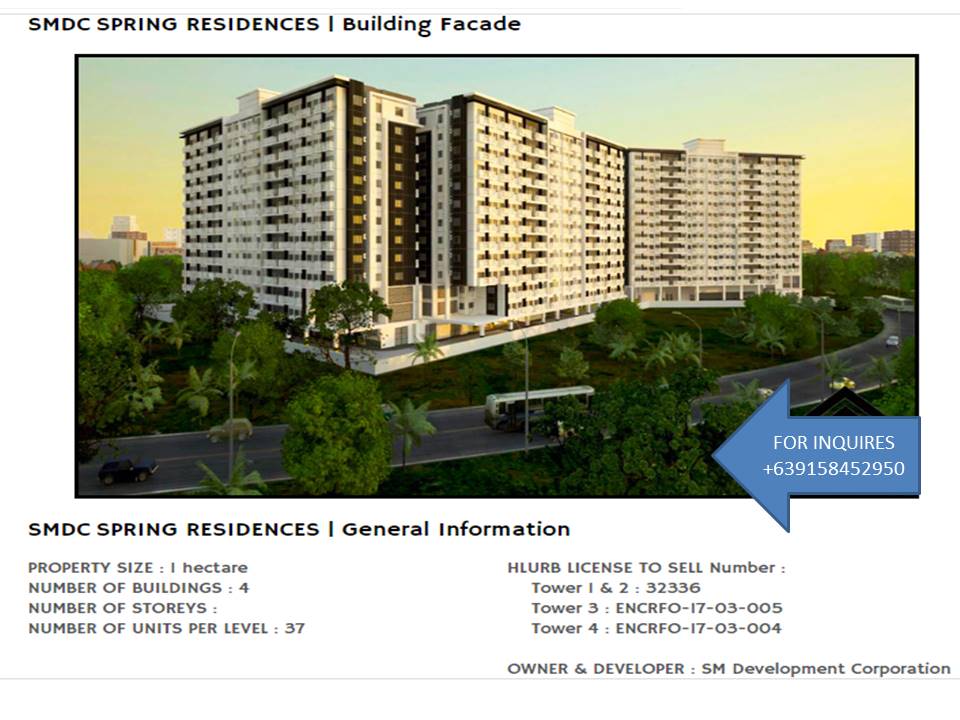 Ready for Occupacy 2 Bedroom for sale at Php.12,500/ month. Spring ...